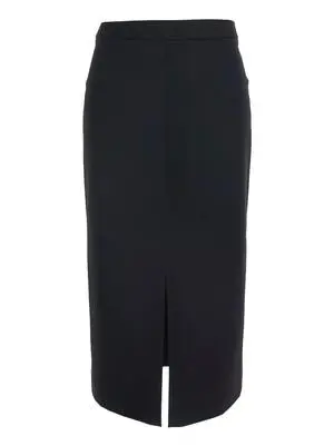 JUCCA Front-slit Pencil Midi Skirt - Black