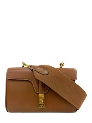 Celine 2010-2026 Teen Smooth Calfskin Soft 16 Crossbody Bag - Brown