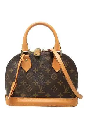 LOUIS VUITTON 2015 Monogram Alma Bb Satchel - Brown