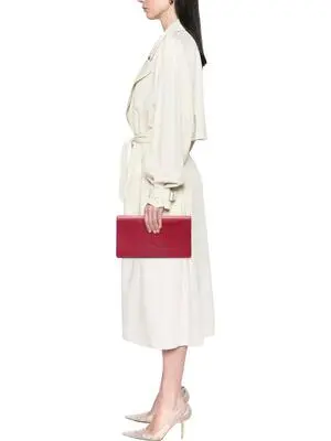 Saint Laurent Leather Belle De Jour Clutch Bag - Red