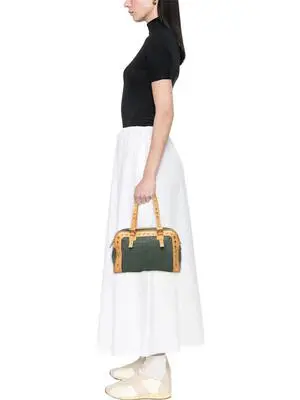 FENDI 2000-2010 Studded Denim Shoulder Bag
