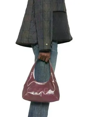 A.p.c. Logo-print Patent-finish Tote Bag - Purple