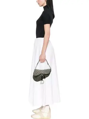 Dior 2002 Diorissimo Canvas Saddle Bag Shoulder Bag Grey