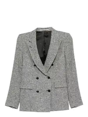 Tagliatore Houndstooth Double-breasted Jacket - Grey