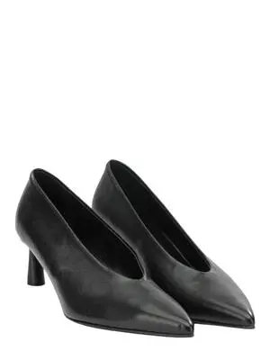 HALMANERA Leather Pointed-toe Pumps - Black