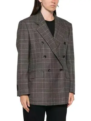 Tagliatore Double-breasted Check-pattern Jacket - Grey