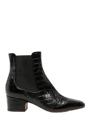 Chie Mihara Coronel Croc-effect Ankle Boots - Black