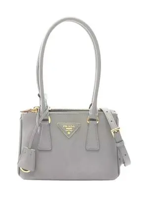 Prada Prada Saffiano Lux Galleria Double Zip Satchel Grey