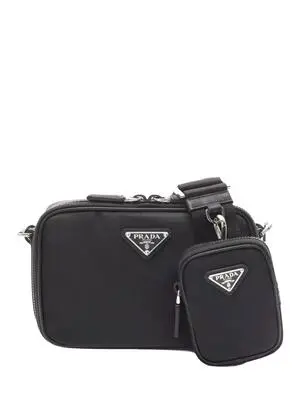 Prada Saffiano Trimmed Re Nylon Brique Satchel - Black