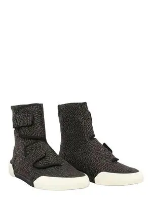 LANVIN Touch-strap High-top Sneakers - Black
