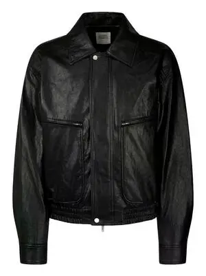 STUDIO TOMBOY Faux-leather Pocket Jacket - Black