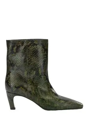 STRATEGIA SHOES Snakeskin-effect Leather Boots - Green