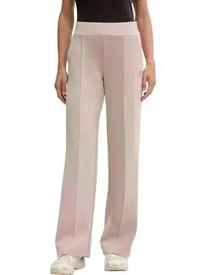 Guess Logo-plaque Pintuck Track Pants - Pink
