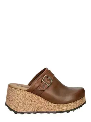 FLY LONDON Fly London Buckle-Detail Cork-Wedge Mules