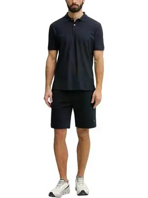 Guess Jacquard-logo Polo Shirt - Blue