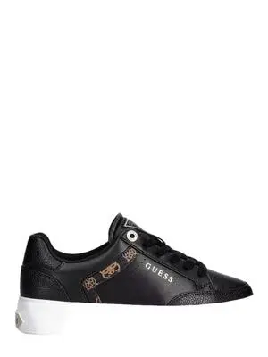 Guess Logo-print Panelled Sneakers - Black