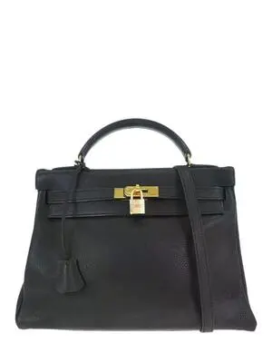 Hermès Hermès 1996 Togo Kelly 32 Tote Bag Black