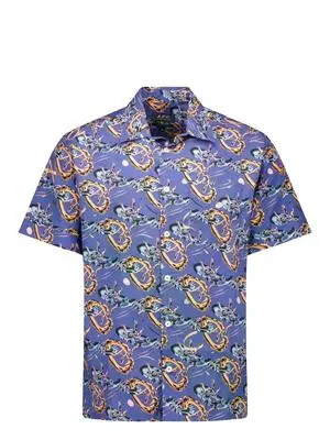 A.p.c. Ross Graphic-print Shirt Blue