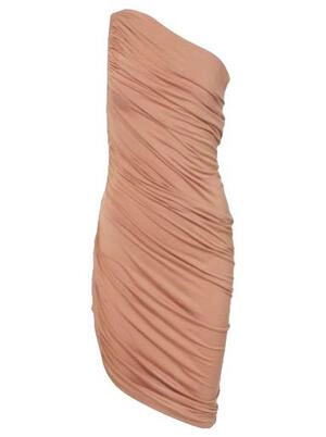 Norma Kamali Diana Ruched Minidress - Cappuccino