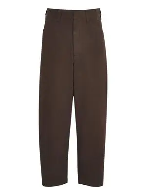 LEMAIRE Cotton Workwear Wide-leg Trousers - Brown