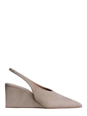 Alaïa Suede Cube Slingback Wedges 75 - Black