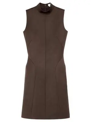 Alexander McQueen Wool High-neck Mini Dress - Brown