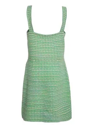Sandro Tweed Sleeveless Mini Dress - Green