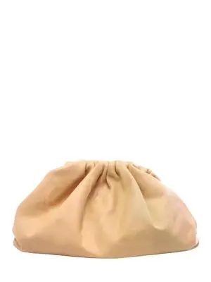 Bottega Veneta Lambskin Pouch Clutch - Neutrals