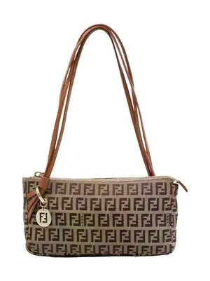 FENDI 2000-2010 Zucchino Canvas Triple Strap Pochette Shoulder Bag