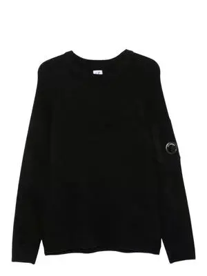 C.P. COMPANY Lens-detail Raglan-sleeve Sweater - Black