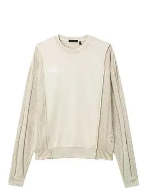 FIVE CM Cable-knit Panelled Sweater - Neutrals