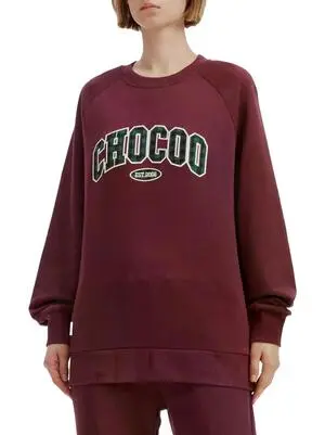 CHOCOOLATE Logo-appliqué Raglan-sleeve Sweatshirt - Red