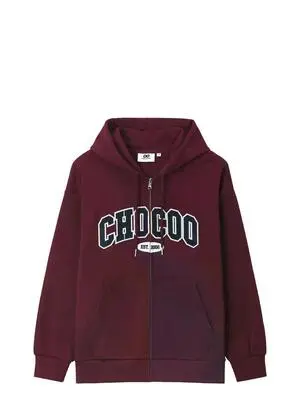CHOCOOLATE Logo-patch Zip-fastening Sweatshirt - Red