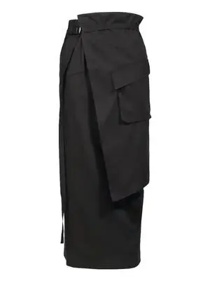 BOHEMSEO Buckle-detail Wrap Midi Skirt - Black