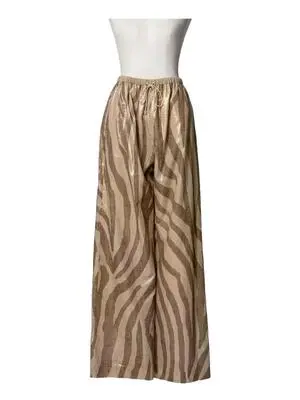 MULLER OF YOSHIOKUBO Metallic Zebra-print Trousers - Brown