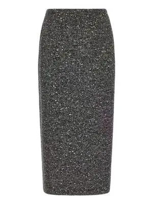 Valentino Garavani Chevron Bouclé Skirt - Black