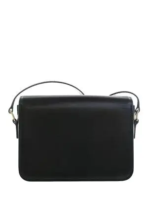Celine Celine Teen Shiny Calfskin Triomphe Cross Body Bag Black