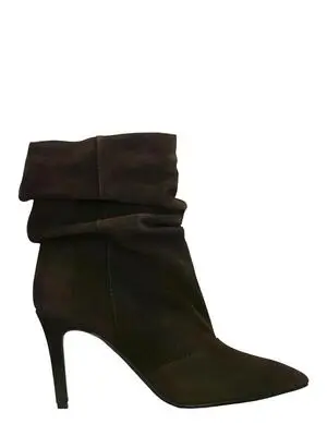 VIA ROMA 15 Draped Pointed-toe Ankle Boots - Brown