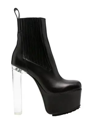 Rick Owens Kiss Platform Ankle Boots - Black