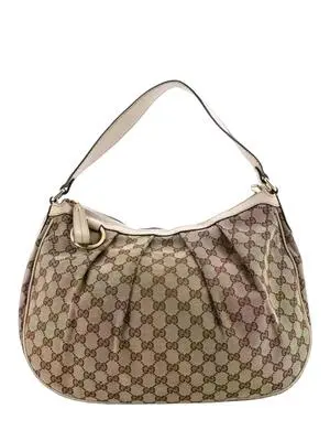 Gucci Sukey Gg Canvas With Leather Medium Hobo Bag - Neutrals