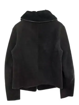 Celine Mouton Shearling-collar Jacket - Black