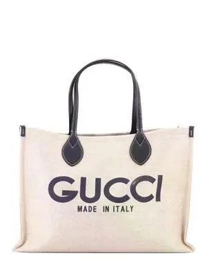 Gucci GUCCI Printed Canvas Medium Tote Bag Blue