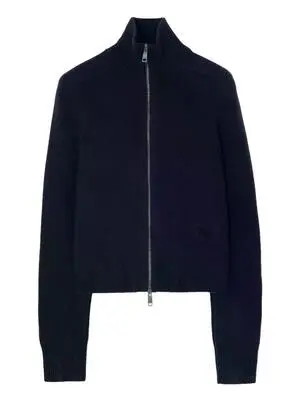 Burberry Cashmere Blend Zip Up Jacket - Blue