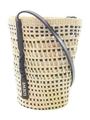 Loewe Braid Pocket Iraca Palm Pouch Crossbody Bag - Neutrals