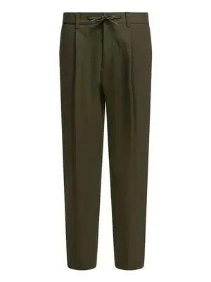 Herno Pleated Drawstring Trousers - Green