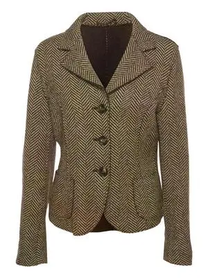 Max Mara Herringbone-knit Blazer - Brown