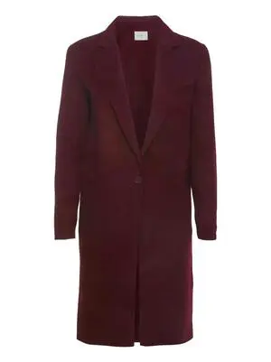 Sandro Felt Single-breasted Coat - Red