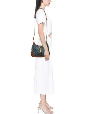 Gucci Small Gg Denim Jackie 1961 Crossbody Bag - Blue