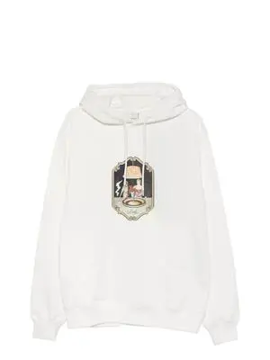 Drole De Monsieur Graphic-print Drawstring Hoodie - Neutrals