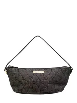 Gucci 2000-2015 Gg Denim Boat Shoulder Bag Grey